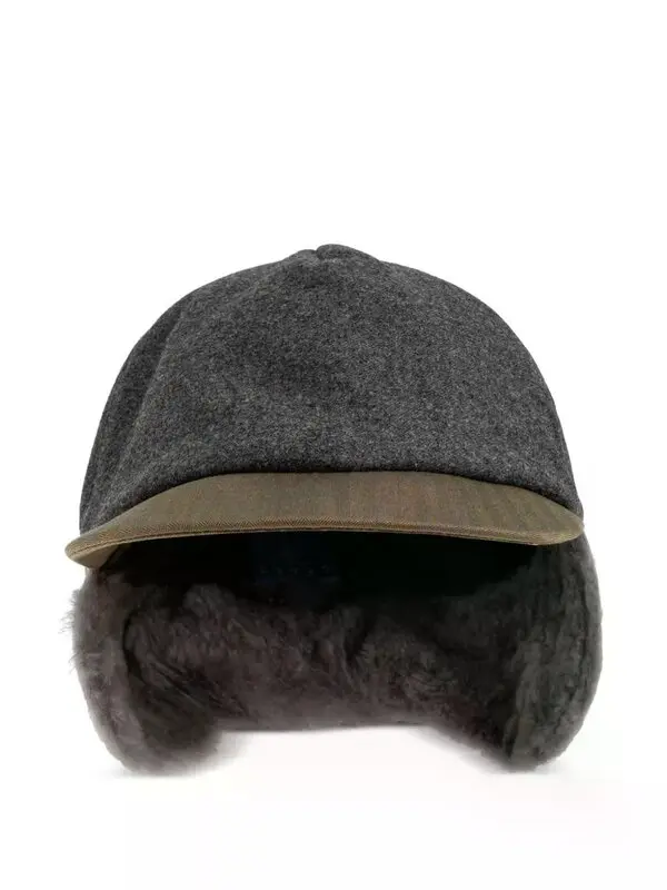 Sease Ear-flap Peaked Cap - Grey