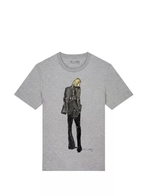 UN-ARTIG Graphic Print Crewneck T-shirt - Grey