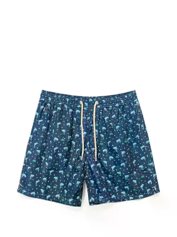 MC2 SAINT BARTH Shark-print Drawstring Swim Shorts
