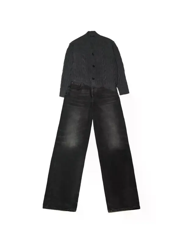 HAIKURE Janice Faded Effect Wide Leg Jumpsuit - Grey