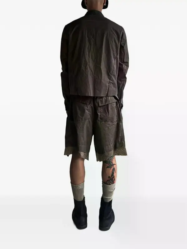 SAN263-1 Waxed Embroidered-pocket Shirt