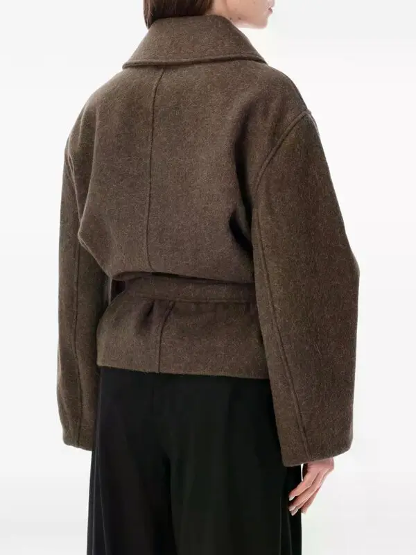 LEMAIRE Short Wrap Coat In Felted Wool And Alpaca Blend