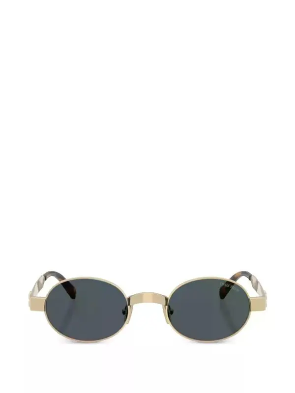 Miu Miu Logo Plaque Oval Frame Sunglasses