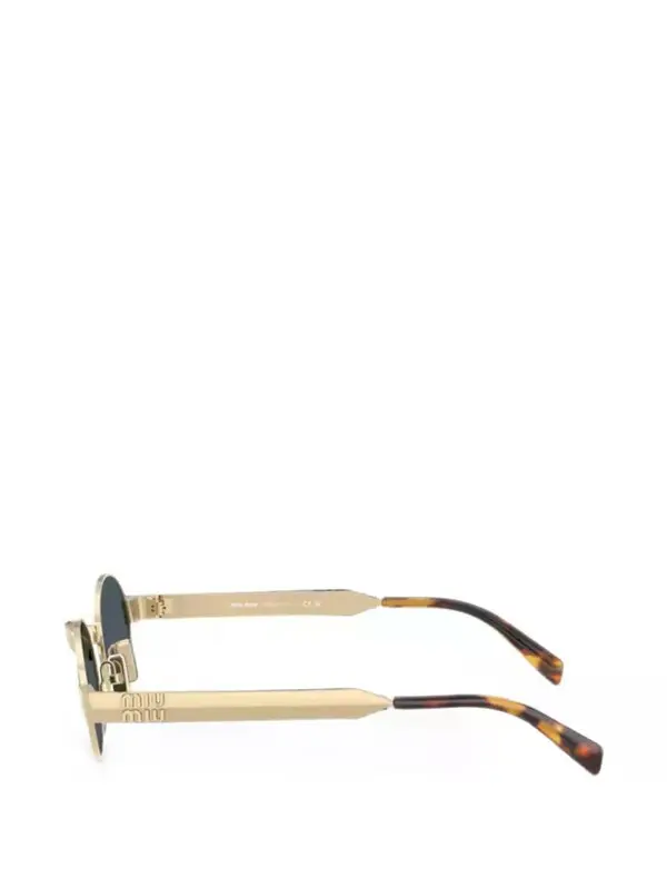 Miu Miu Logo Plaque Oval Frame Sunglasses