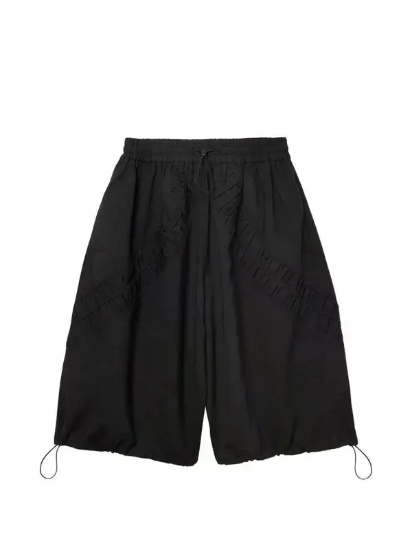 SAGE NATION Fossil Ruched-panel Shorts - Black