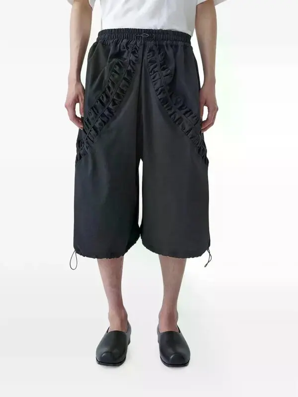 SAGE NATION Fossil Ruched Panel Shorts