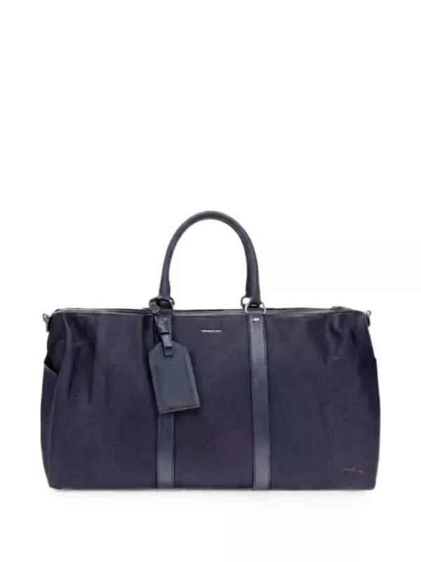 Kiton Logo-plaque Leather-trim Holdall Bag