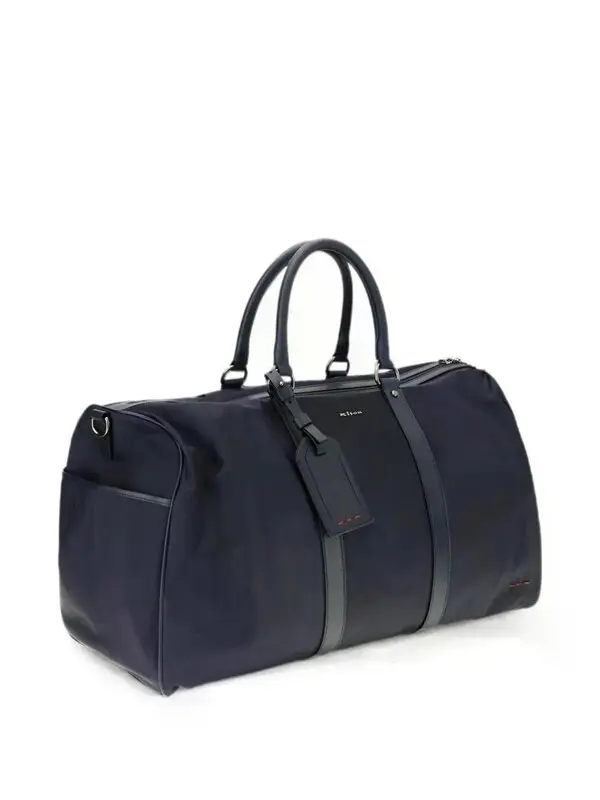 Kiton Logo-plaque Leather-trim Holdall Bag