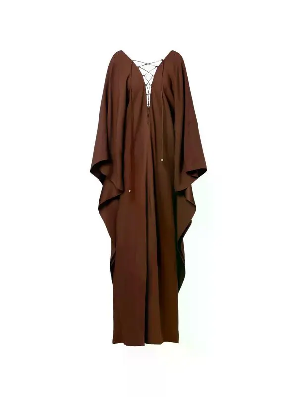 TALLER MARMO Lace-up Kaftan Dress - Brown