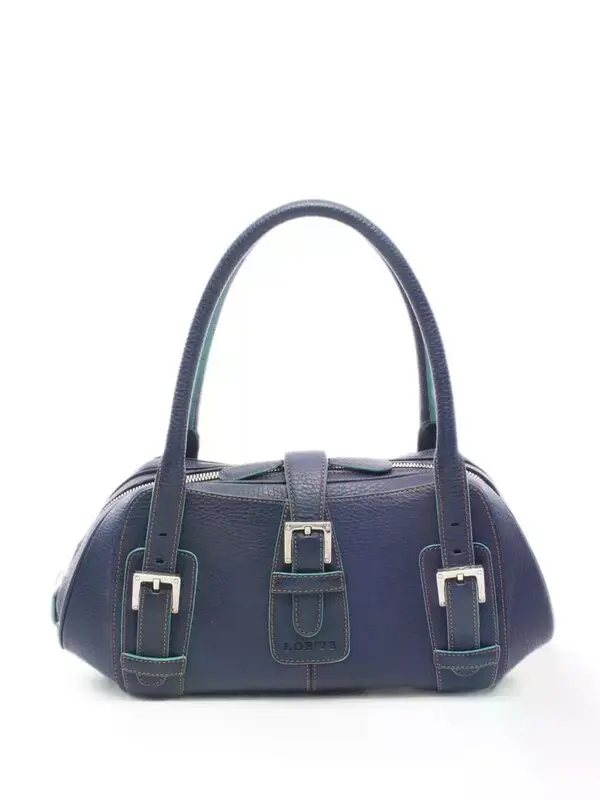 Loewe 2000s Senda Buckled Leather Handbag
