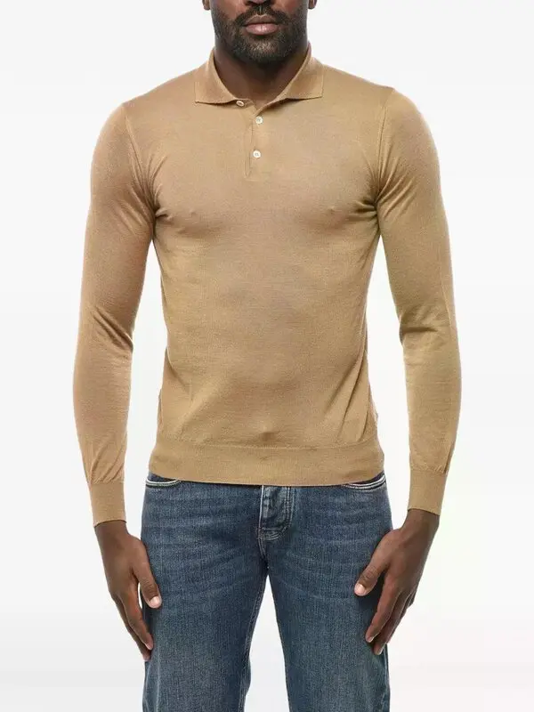 Malo Cashmere Long-sleeve Polo Shirt
