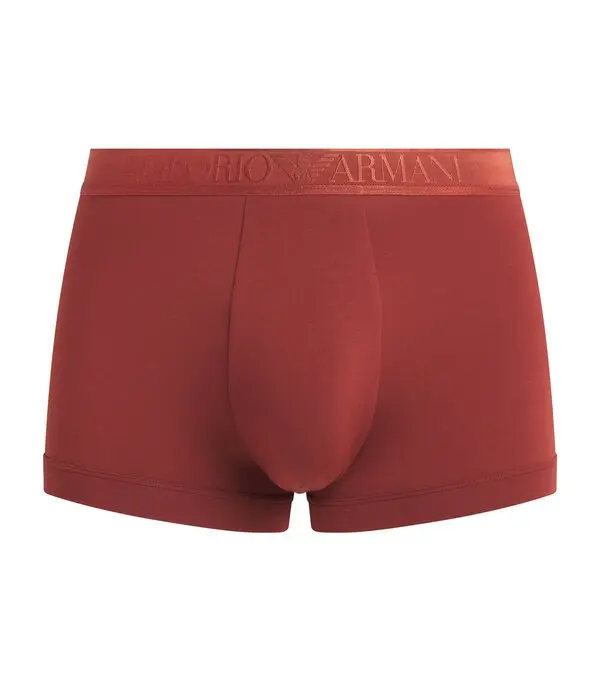 Emporio Armani Modal Logo Trunks - Red