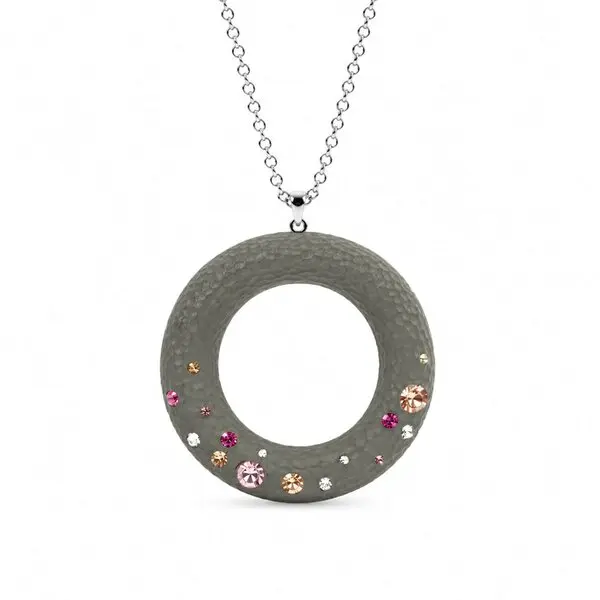 GOLD & HONEY Confetti Donut Necklace - Grey