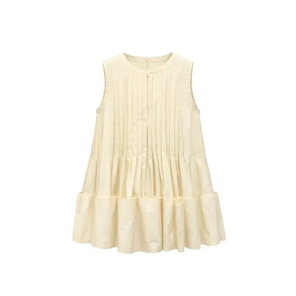MUTE BY JL Neutrals Pintuck Volume Top