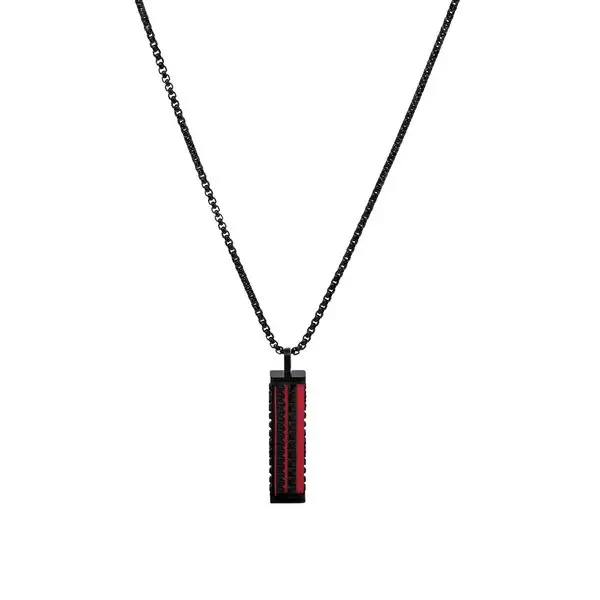 Tateossian Black / Red Jagged Elets Necklace In Black And Red