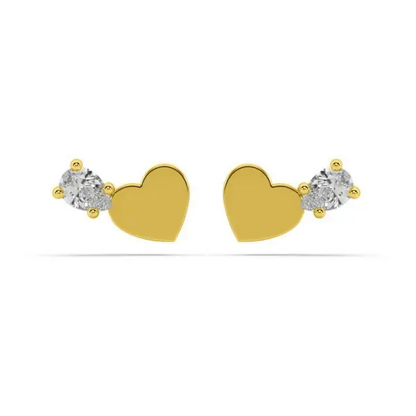 ONI Diamond Heart Studs - Gold