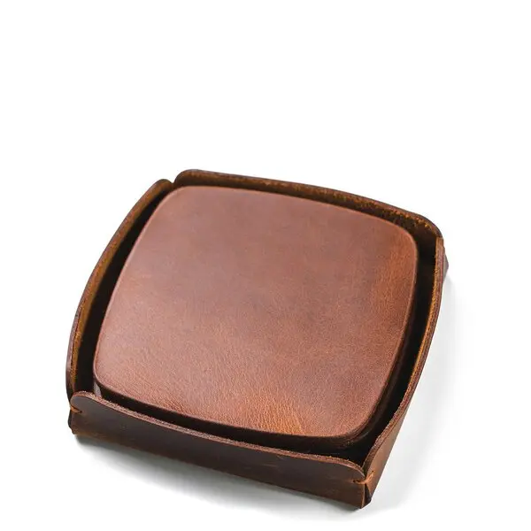 ROARCRAFT Leather Coaster Set Of Five