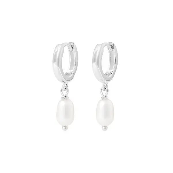 CHIARA TEDESCHI JEWELLERY Mini Pearl Drop Huggie Hoops - White