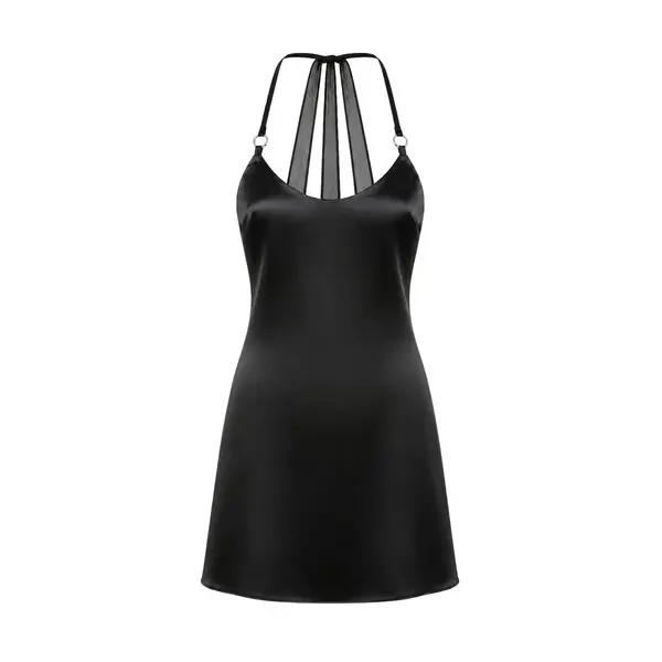 OW Lindsey Satin Slip Mini Dress - Black