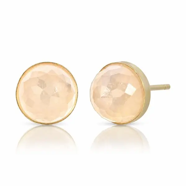 HEATHER HAWKINS Gold-filled Faceted Crystal Quartz Stud Earrings - Black