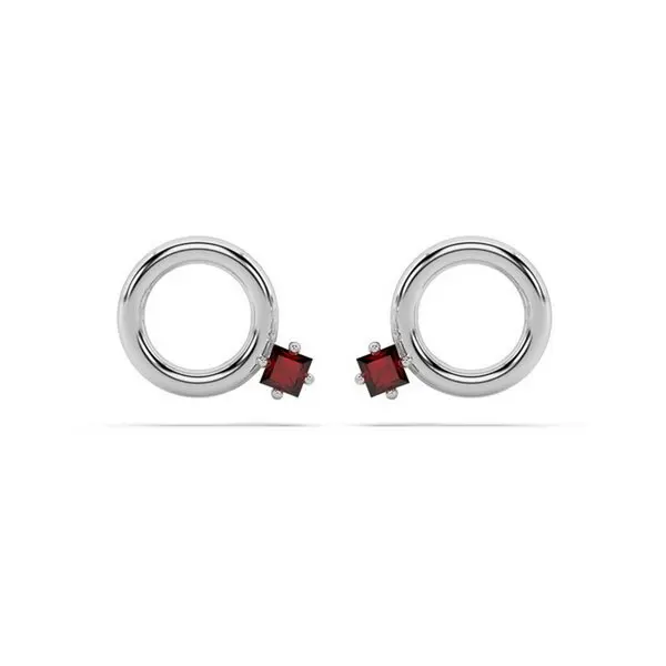 ONI Square Ruby Donut Studs