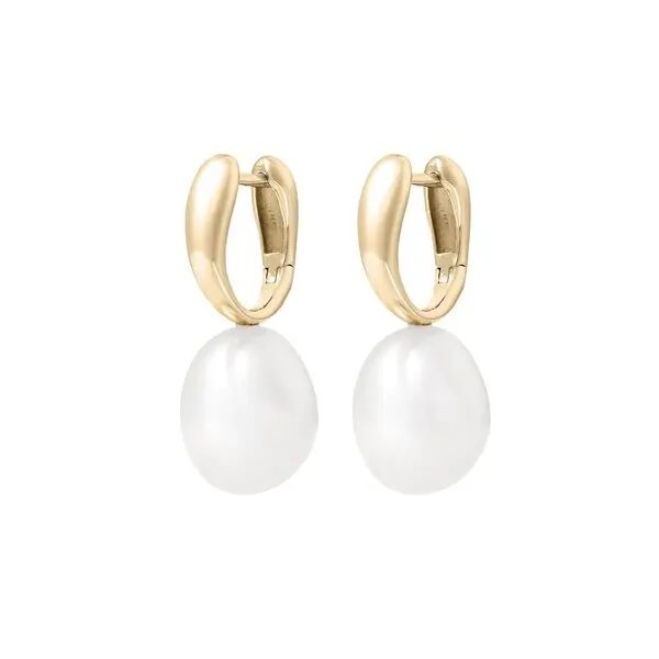 CHIARA TEDESCHI JEWELLERY Napoli Pearl Hoop Earrings - Gold