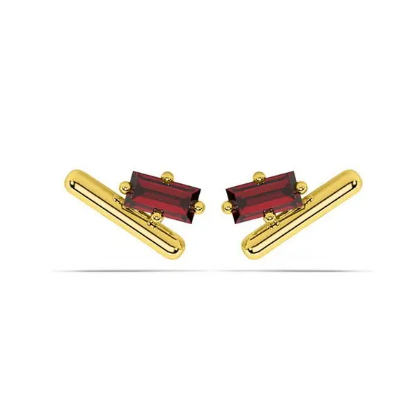 ONI Ruby Bar Studs - Gold