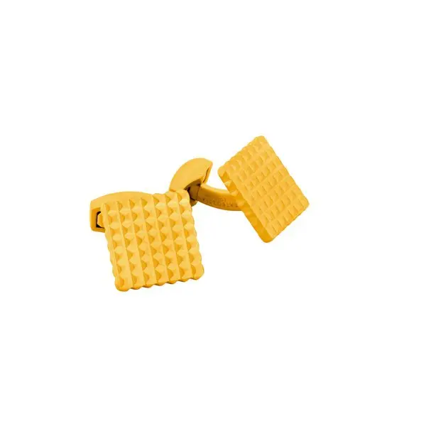 Tateossian Giza Cufflinks In Ip Plated With Yellow Diamond - Gold