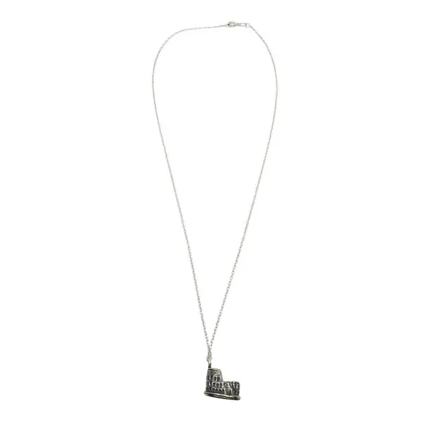 TG-JEWELLERY BY TAMARA GERVASIO Handcrafted Sterling Silver Colosseum Pendant Necklace - Silver/black
