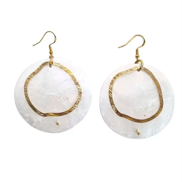 LAURA DAILI White / Gold Pearl Aura Earrings - White/gold