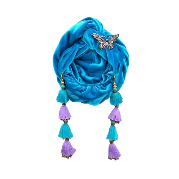 JULIA CLANCEY Azure Butterfly Dorado Turban - Blue