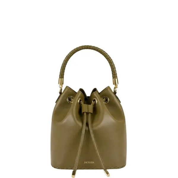 SAONARA BRAND Bucket Bag Khaki Leather