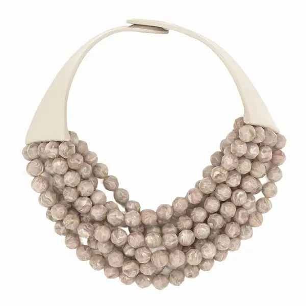Fairchild Baldwin Bella Iridescent Mushroom Pink Beaded Necklace - Brown