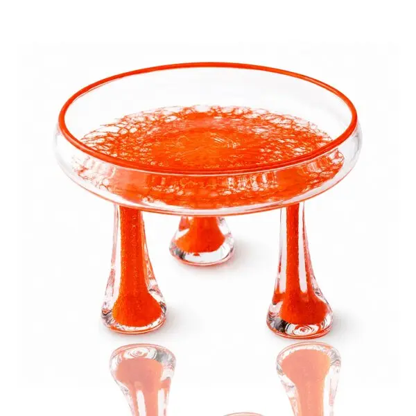 MARLETH Crackle Footed Glass Cake Stand