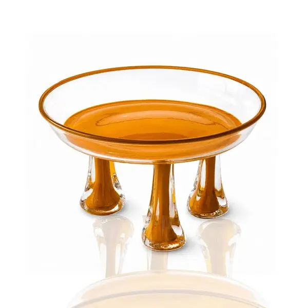 MARLETH Amber Footed Glass Cake Stand