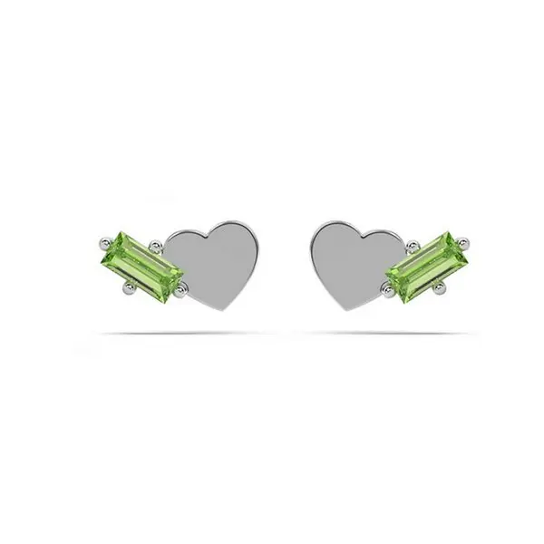ONI Peridot Heart Studs