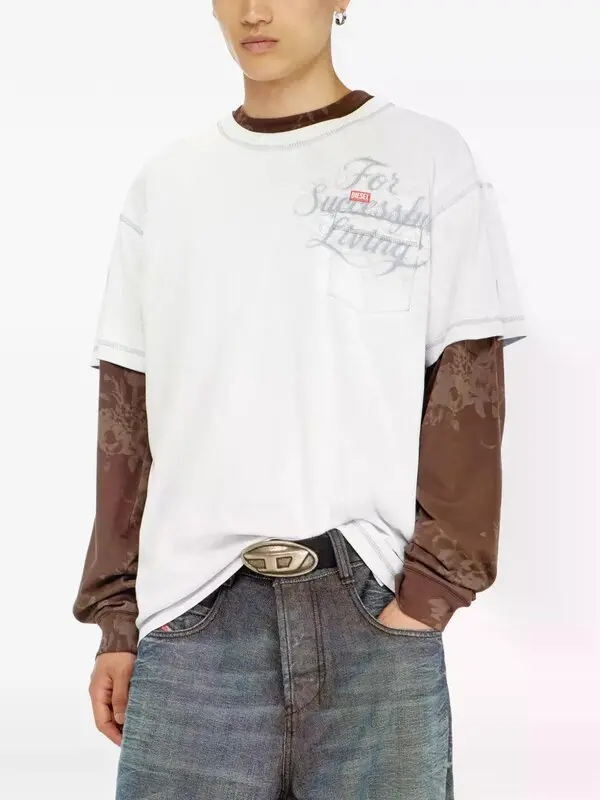 DIESEL® T-shirt With Chest Pocket And Graphic Print
