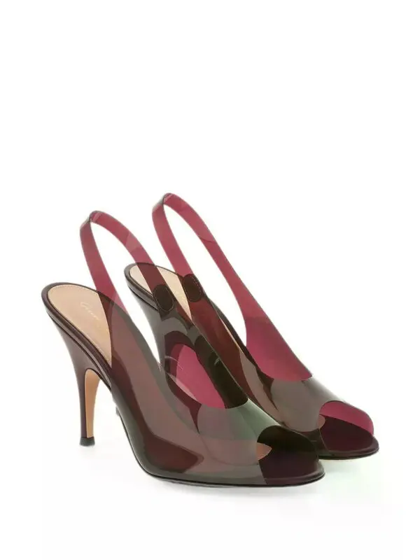 GIANVITO ROSSI Amelie Leather And Plexi Slingback Sandals