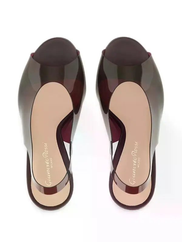 GIANVITO ROSSI Amelie Leather And Plexi Slingback Sandals