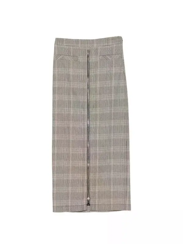 Patrizia Pepe Checked Zip-fastening Midi Skirt