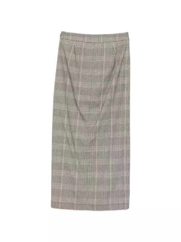 Patrizia Pepe Checked Zip-fastening Midi Skirt