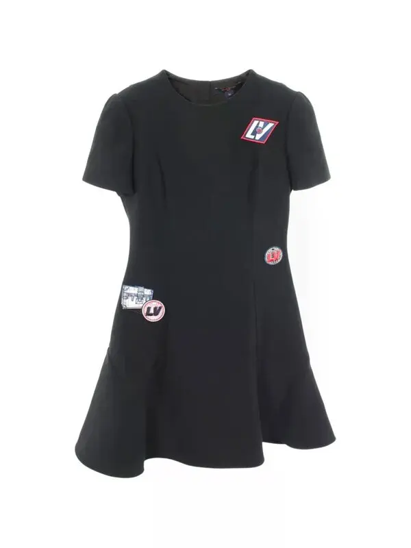 LOUIS VUITTON Patch Detail Mini Dress - Black