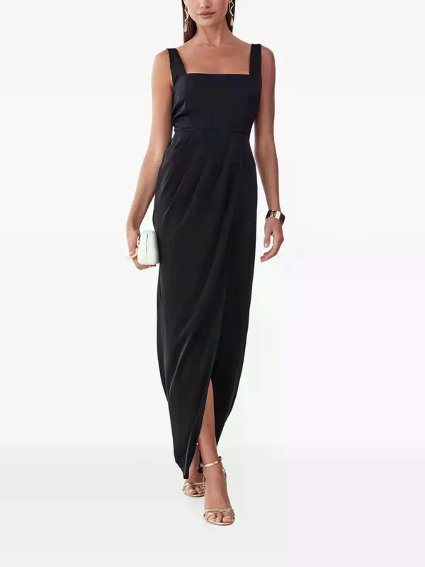 WILLA Pleated Wrap-style Maxi Dress