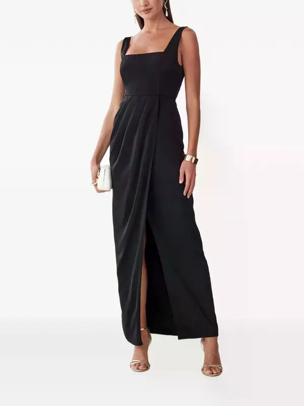 WILLA Pleated Wrap-style Maxi Dress