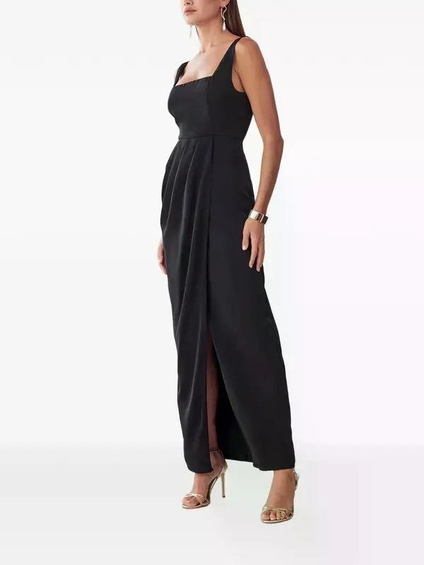 WILLA Pleated Wrap-style Maxi Dress