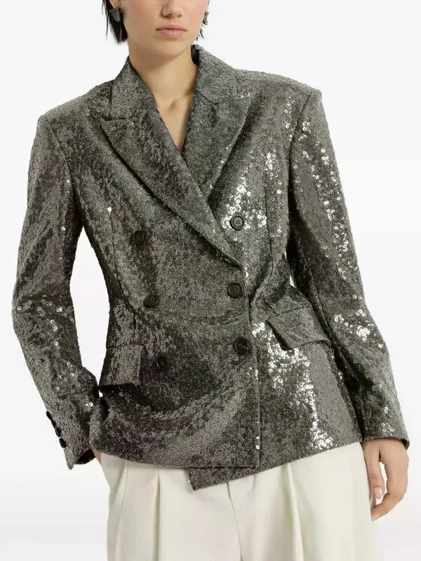 Brunello Cucinelli Double-breasted Sequined Blazer