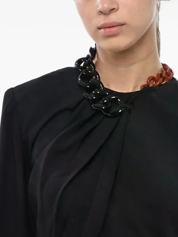 Stella McCartney Falabella Chain Detail Draped Mini Dress