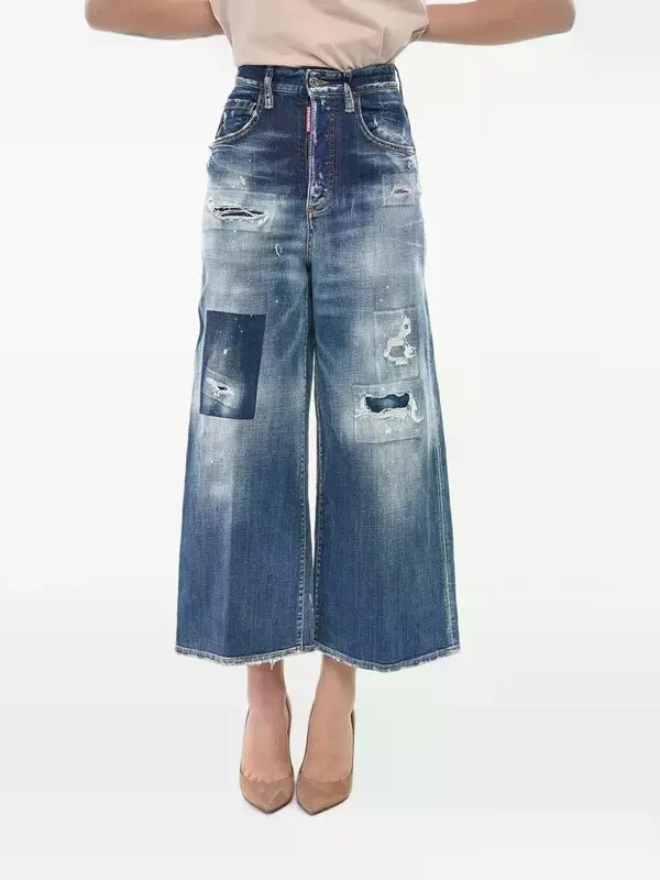 Dsquared2 Distressed Wide-leg Jeans