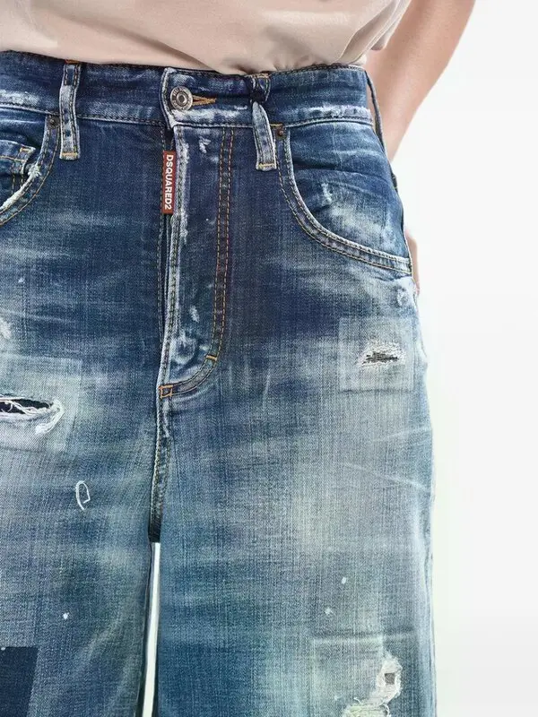 Dsquared2 Distressed Wide-leg Jeans