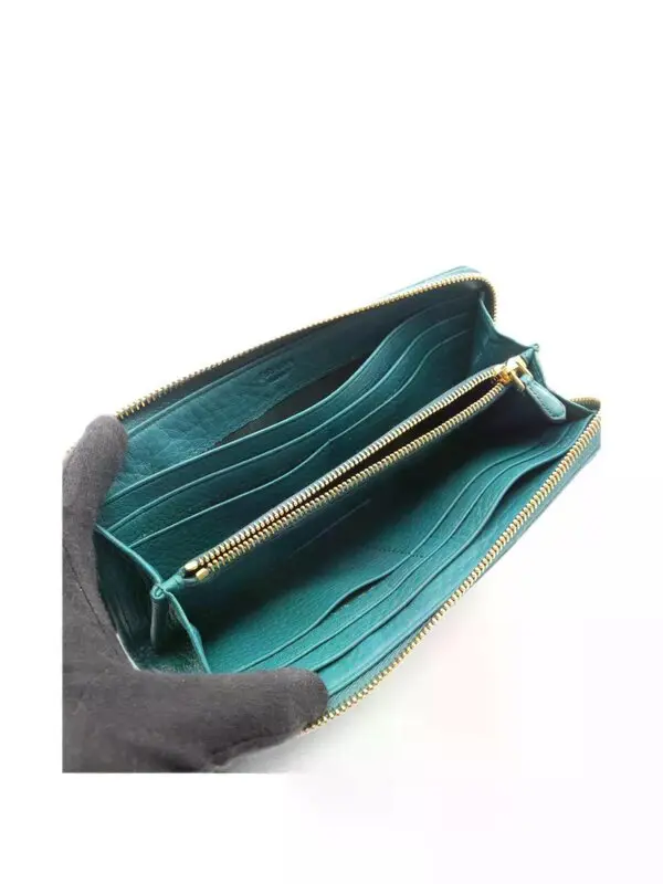 Prada 2010s Metal Logo L-shaped Wallet